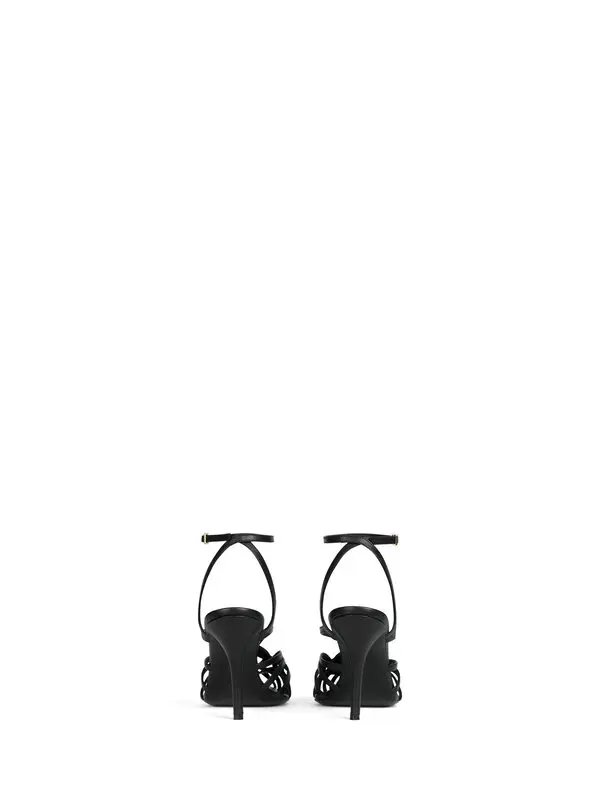 Balmain Smooth Leather Cage Sandals