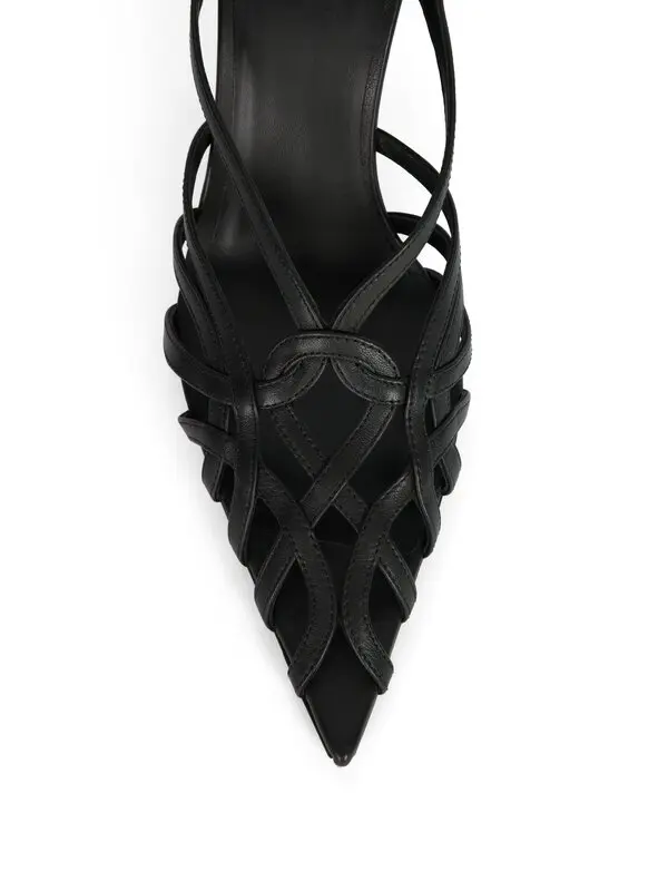 Balmain Smooth Leather Cage Sandals
