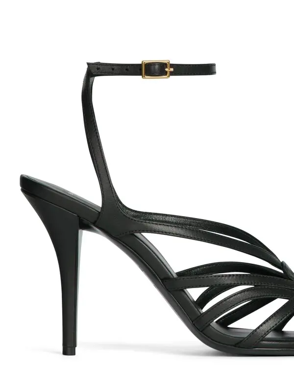 Balmain Smooth Leather Cage Sandals