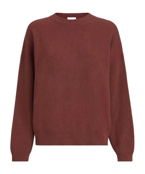 Brunello Cucinelli Long-sleeve Ribbed Knit Crew Neck Sweater