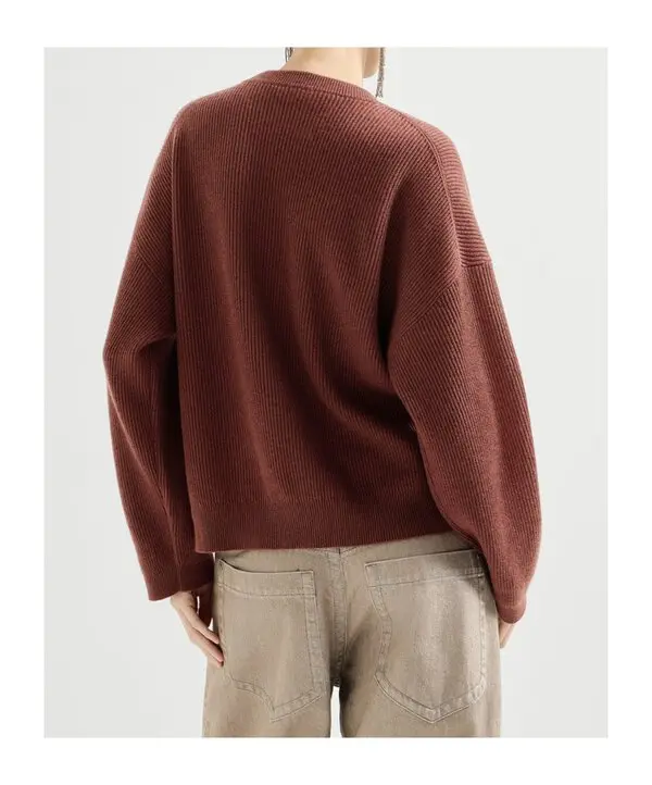 Brunello Cucinelli Long-sleeve Ribbed Knit Crew Neck Sweater