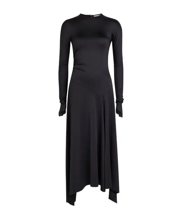 Victoria Beckham Asymmetric Jersey Midi Dress