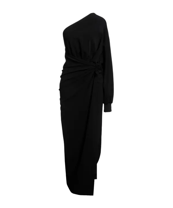 Balenciaga Synthetic Jersey One-shoulder Maxi Dress - Black