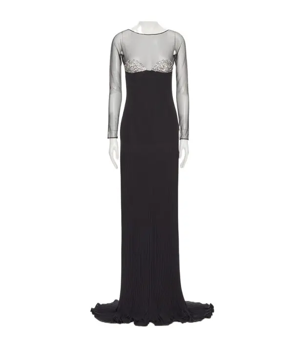 Valentino Garavani Long-sleeved Dress - Black/silver