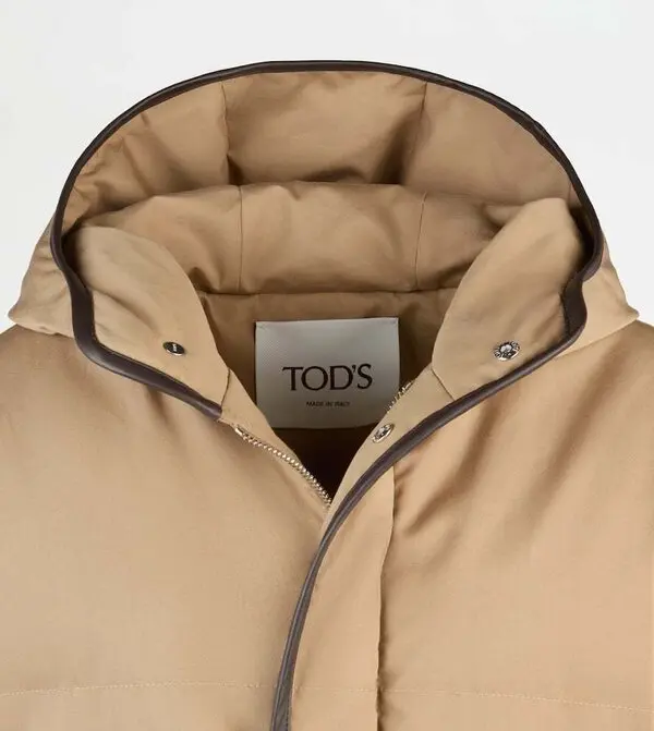 TOD'S Long-sleeved Hooded Cotton Jacket With Zip Fastening