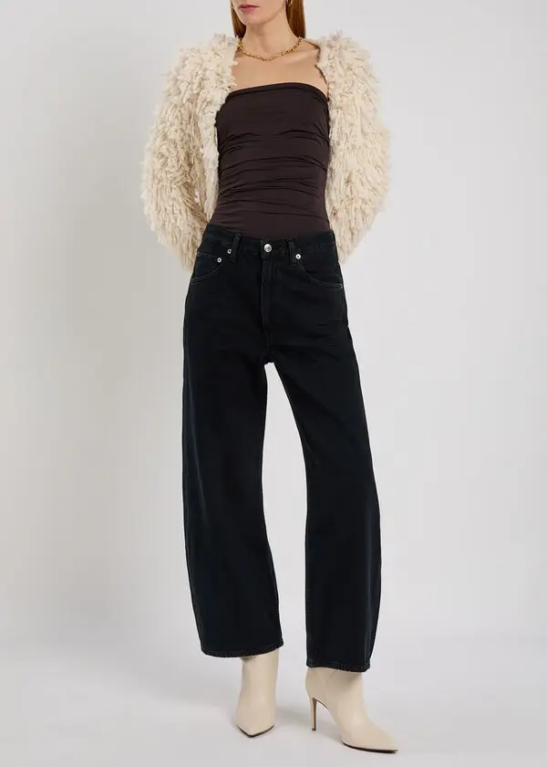 AGOLDE Gwyneth Ruched Stretch-jersey Bodysuit
