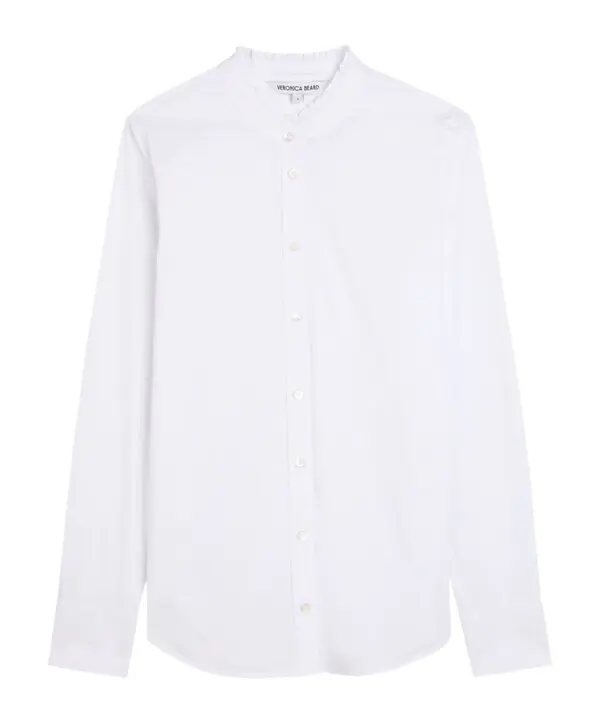 Veronica Beard Frill Cotton-blend Poplin Shirt