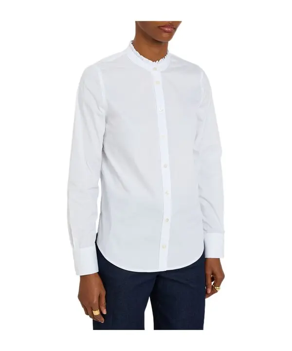 Veronica Beard Frill Cotton-blend Poplin Shirt