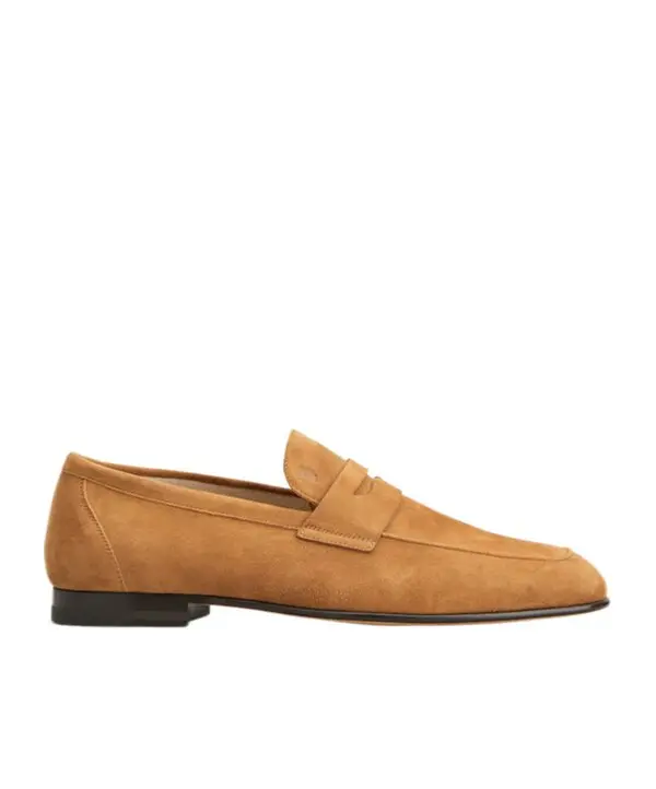 TOD'S Suede Loafers With Monogram Detail - Brown