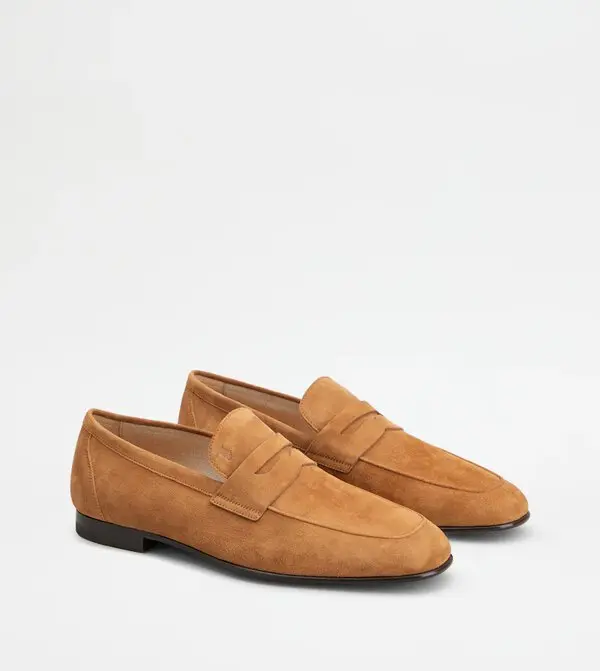TOD'S Suede Loafers With Monogram Detail