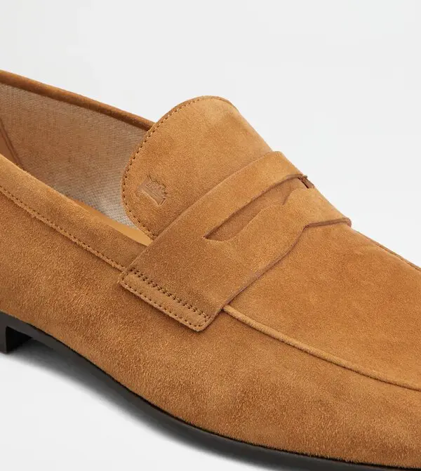 TOD'S Suede Loafers With Monogram Detail