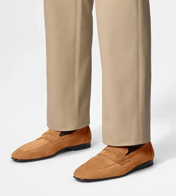 TOD'S Suede Loafers With Monogram Detail