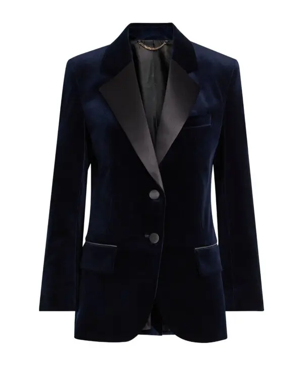 Victoria Beckham Velvet Blazer With Satin Lapels