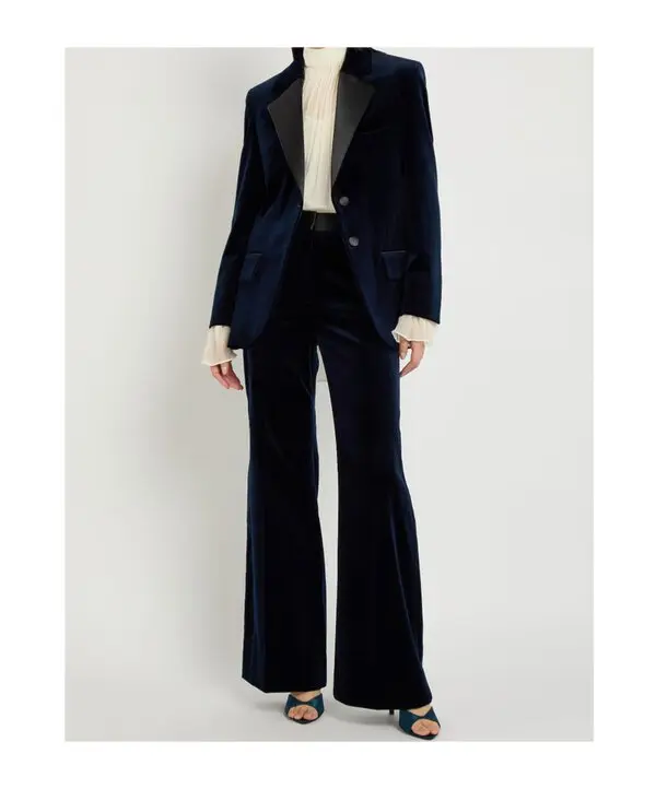 Victoria Beckham Velvet Blazer With Satin Lapels