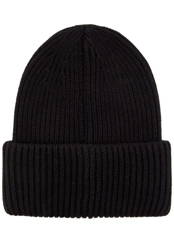 Moncler Logo Ribbed Wool And Cashmere-blend Beanie