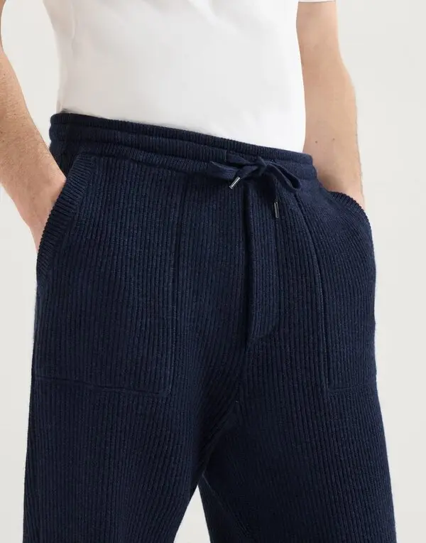 Brunello Cucinelli Cashmere English Rib Knit Joggers