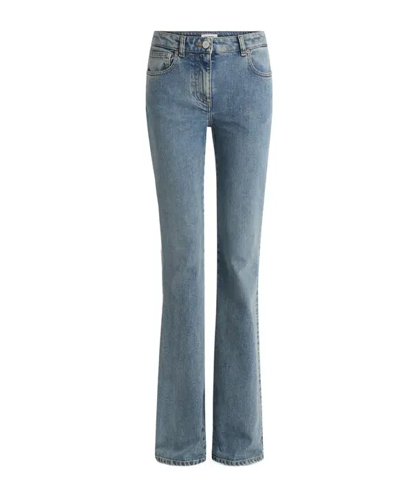 Balmain Bootcut Faded Denim Jeans - Blue