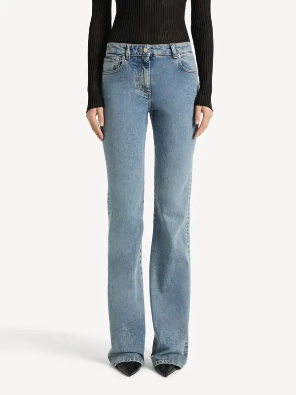 Balmain Bootcut Faded Denim Jeans