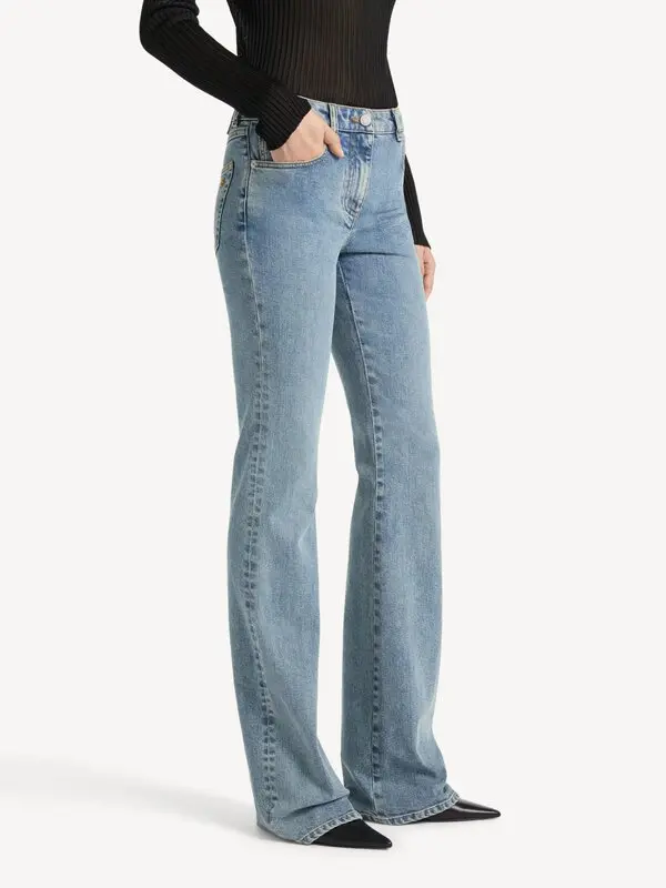 Balmain Bootcut Faded Denim Jeans