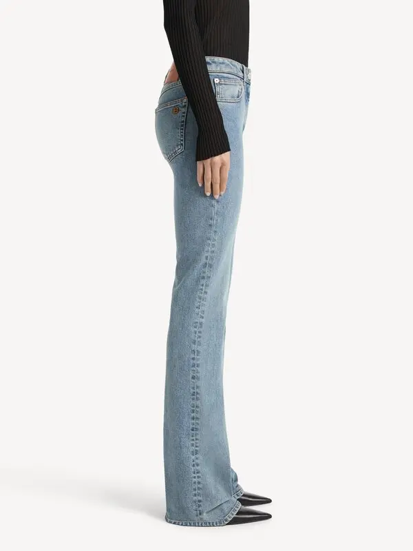 Balmain Bootcut Faded Denim Jeans