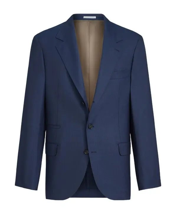 Brunello Cucinelli Super 150s Virgin-wool Prince Of Wales Blazer