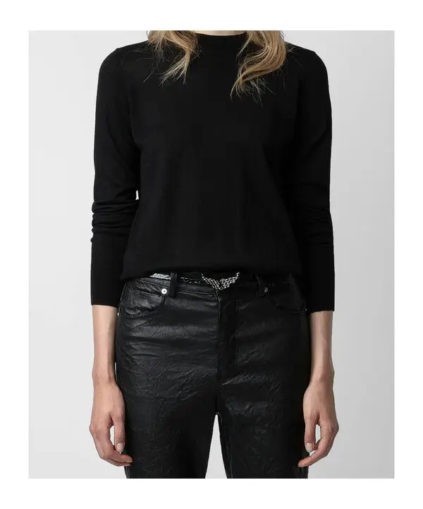 Zadig&Voltaire Emma Asymmetric Wool Jumper - Black