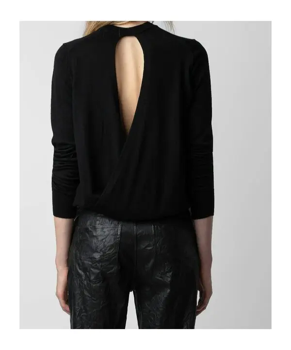 Zadig&Voltaire Emma Asymmetric Wool Jumper - Black