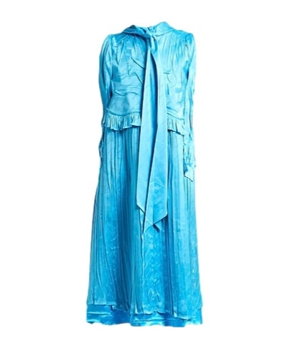 Balenciaga Sleeveless Silk Dress With Bow Collar