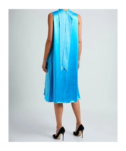 Balenciaga Sleeveless Silk Dress With Bow Collar