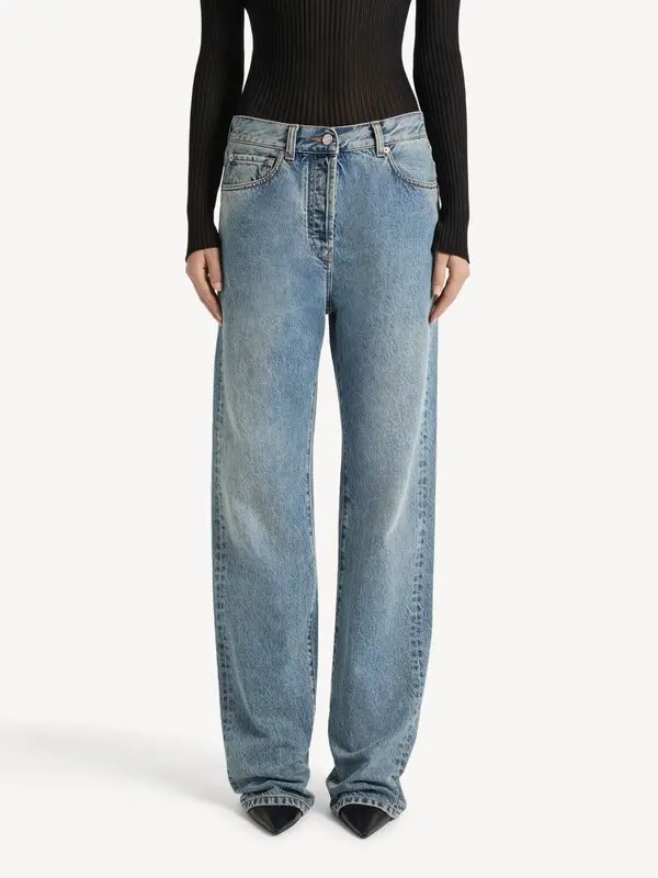 Balmain Straight-leg Faded Denim Jeans
