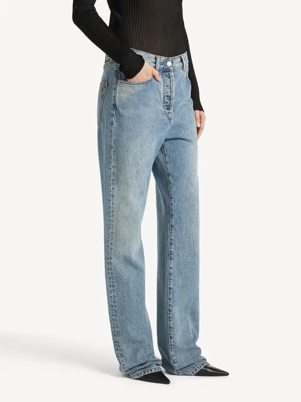 Balmain Straight-leg Faded Denim Jeans