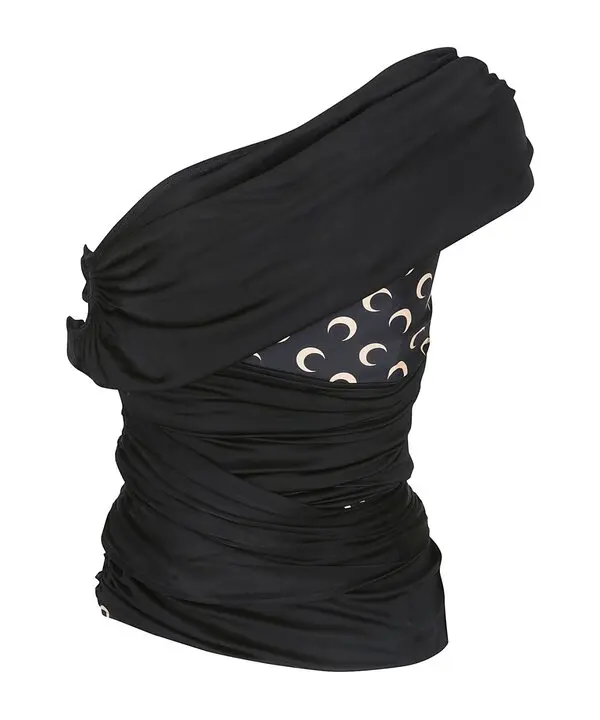 MARINE SERRE Asymmetrical Draped Top