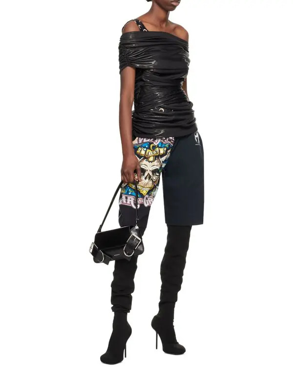 MARINE SERRE Asymmetrical Draped Top