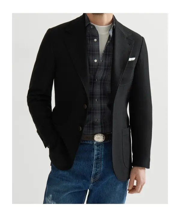 Brunello Cucinelli Cashmere Panama Deconstructed Blazer With Patch Pockets