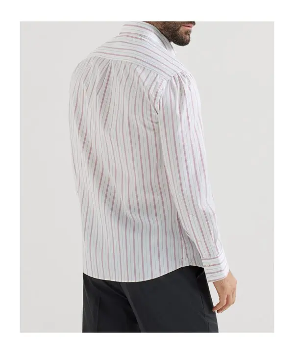 Brunello Cucinelli Stripe-pattern Button-down Collar Shirt