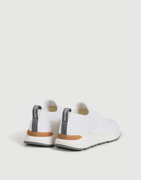 Brunello Cucinelli Techno Cotton Slip-on Runners With Embroidered Logo
