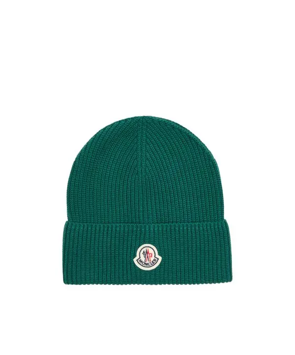 Moncler Logo Ribbed Cotton Beanie