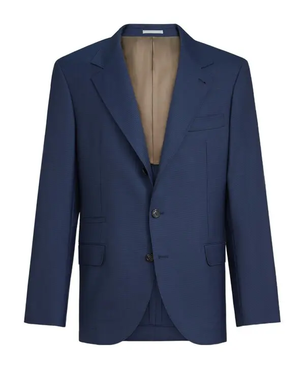 Brunello Cucinelli Super 150s Virgin-wool Houndstooth Blazer