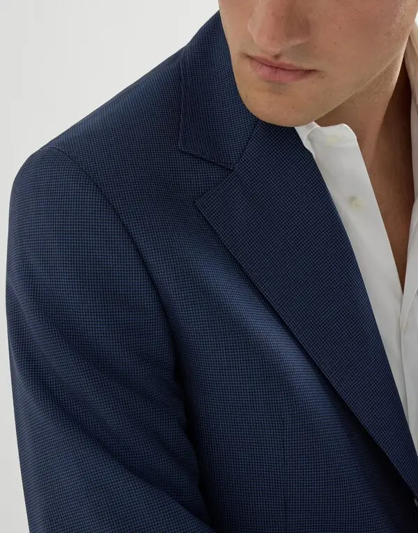 Brunello Cucinelli Super 150s Virgin-wool Houndstooth Blazer