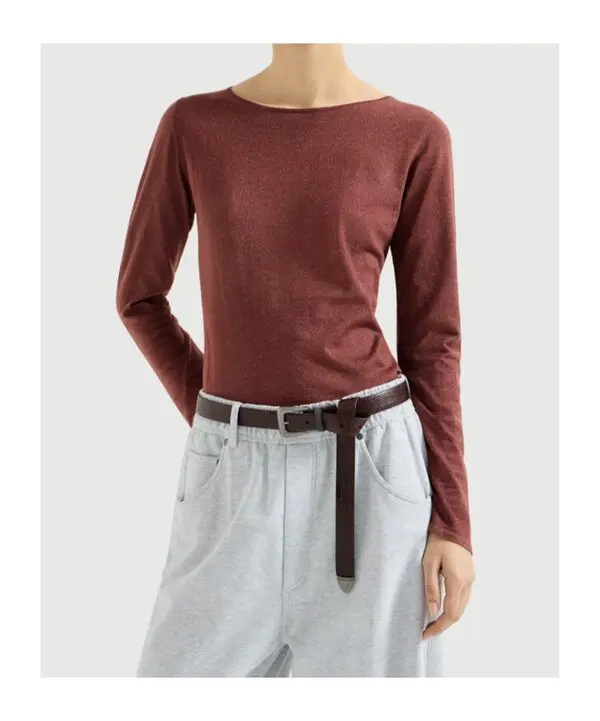 Brunello Cucinelli Sparkling Cashmere And Silk Lightweight Sweater - Ruby