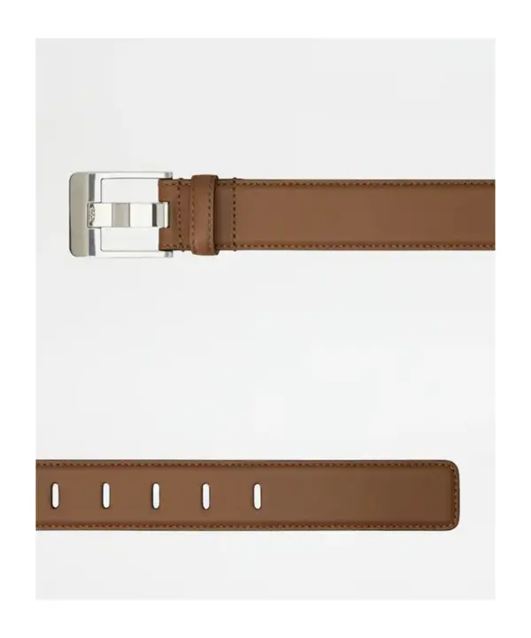 TOD'S Calfskin Leather Belt With Metal Buckle