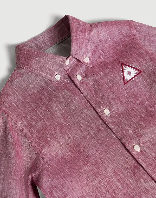 Brunello Cucinelli Button-down Motif Linen Shirt