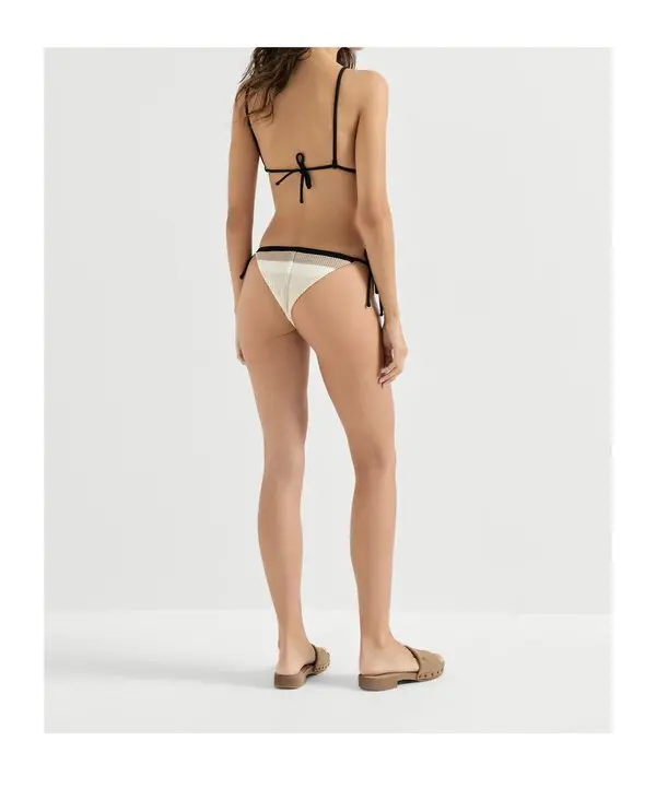 Brunello Cucinelli Cotton Net Knit Bikini Bottoms