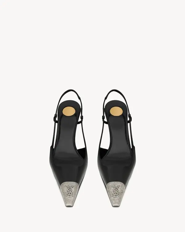 Saint Laurent Jeanne Slingback Pumps - Black