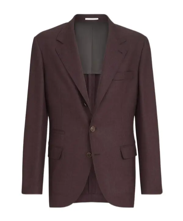 Brunello Cucinelli Mouliné Virgin-wool Twill Deconstructed Blazer