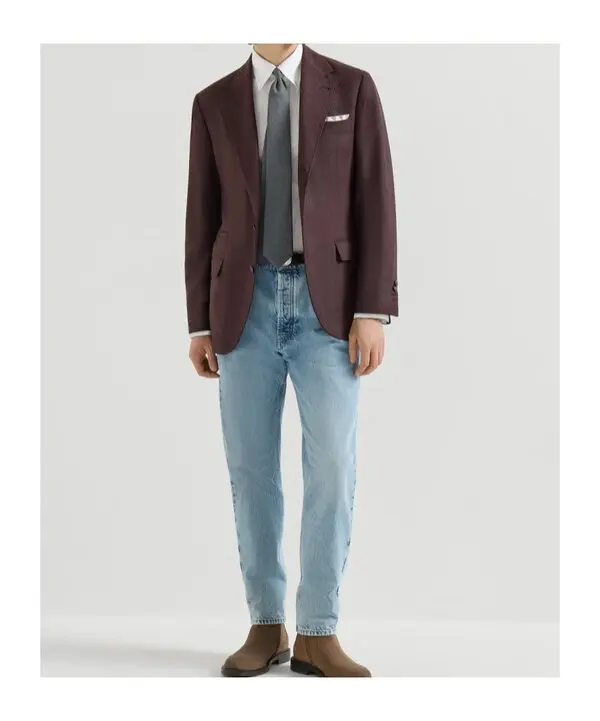 Brunello Cucinelli Mouliné Virgin-wool Twill Deconstructed Blazer