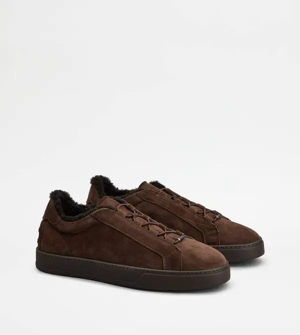 TOD'S Suede Shearling Lined Sneakers