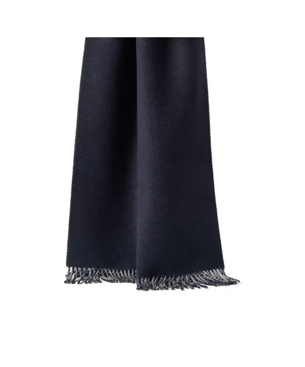 Brunello Cucinelli Wool And Cashmere Knit Scarf - Navy Blue