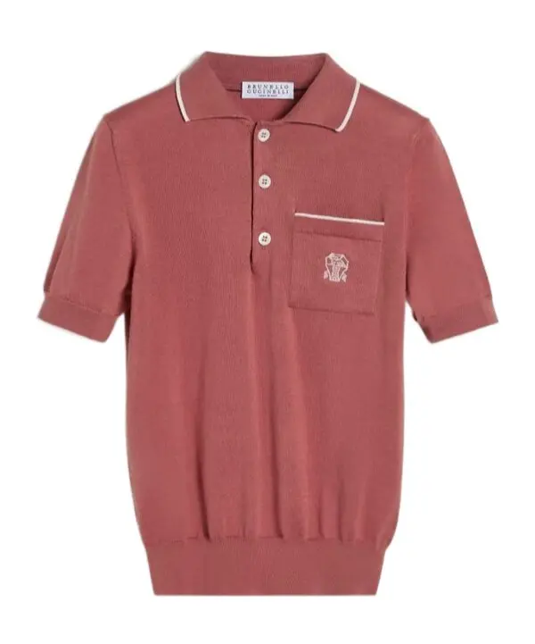 Brunello Cucinelli Logo Knitted Polo Shirt