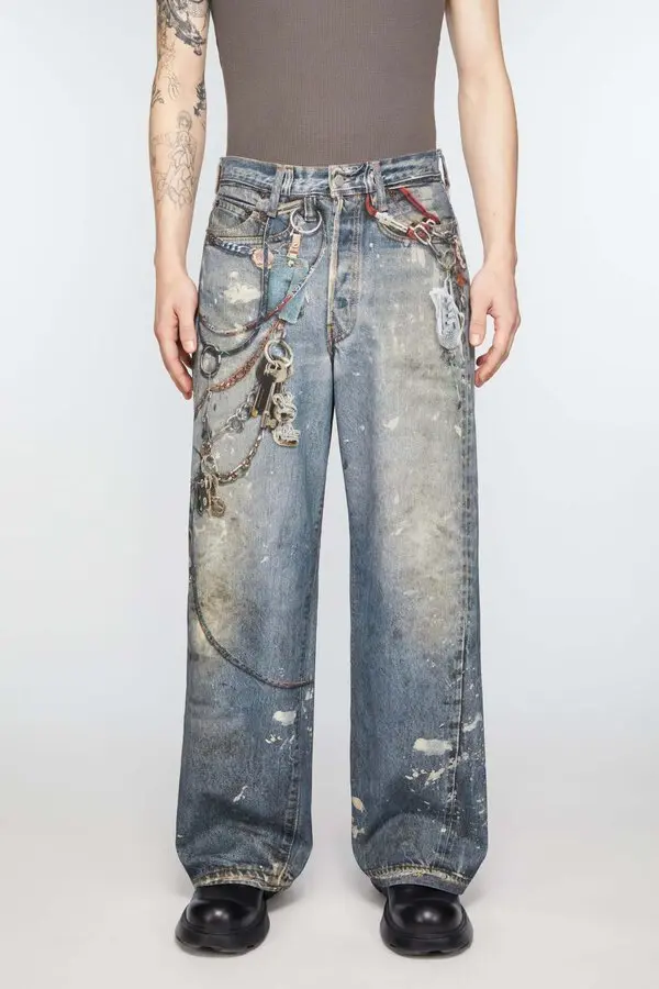 Acne Studios Loose Fit Wide Leg Jeans